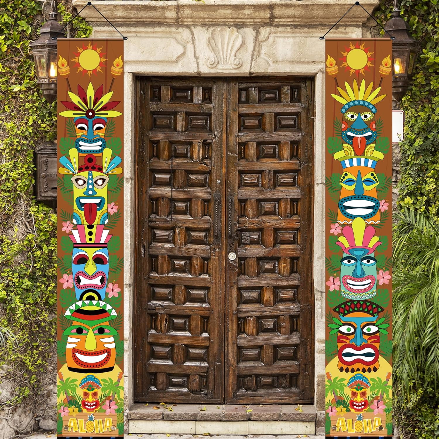 Luau Party Decorations - Hawaiian Porch Banner Backdrop Yard Signs ...