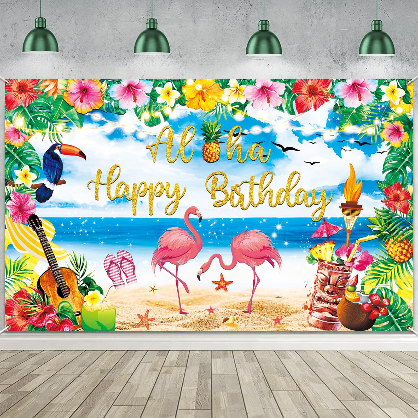 Luau Party Decorations SSF20 Supplies, Summer Hawaiian Backdrop for ...