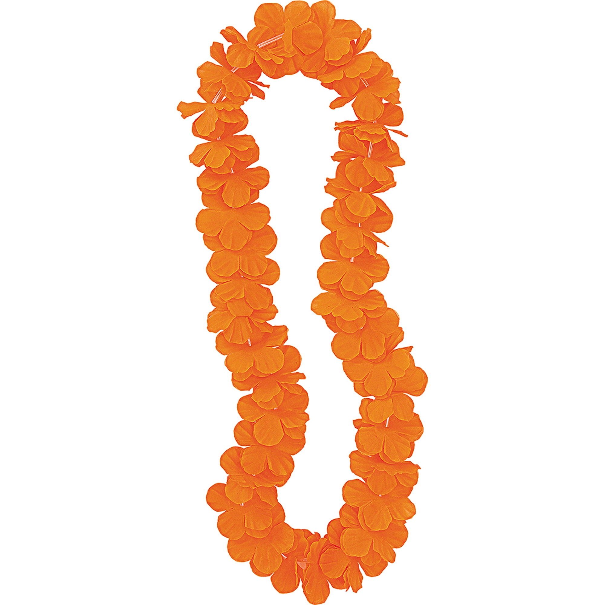 Luau Party Flower Lei, Orange, 42in - Walmart.com