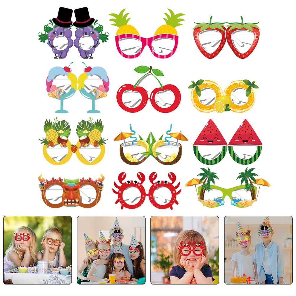 Luau Party Glasses,12Pcs Summer Eyeglasses Hawaiian Photo Props Beach ...