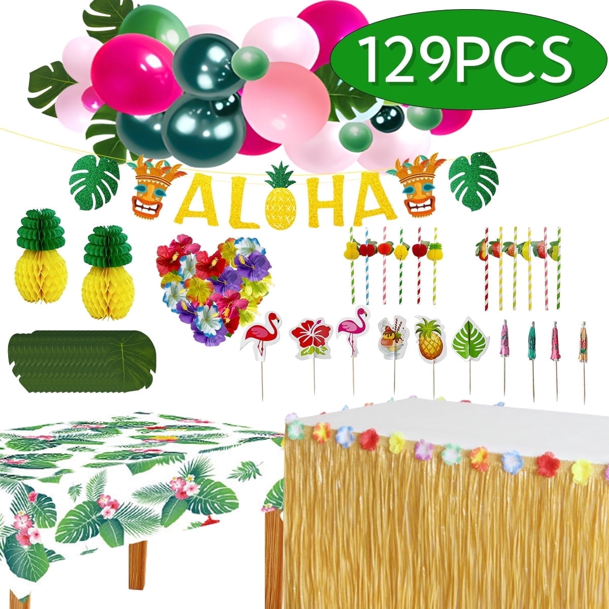 Luau Party SuppliesTropical Hawaiian Birthday Party Decoration Flamingo ...