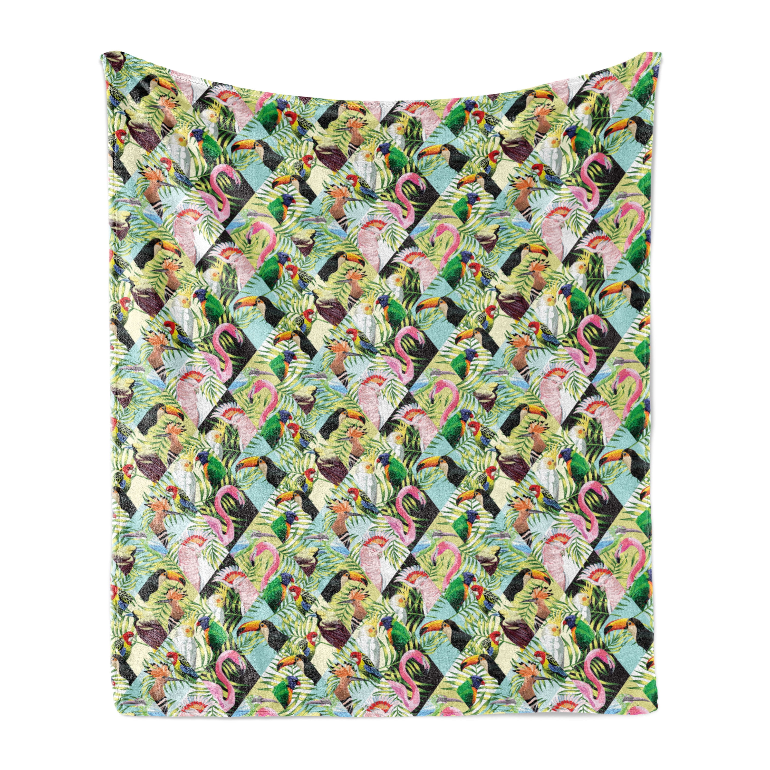 Luau Soft Flannel Fleece Blanket, Tropical Climate Wildlife Jungle ...