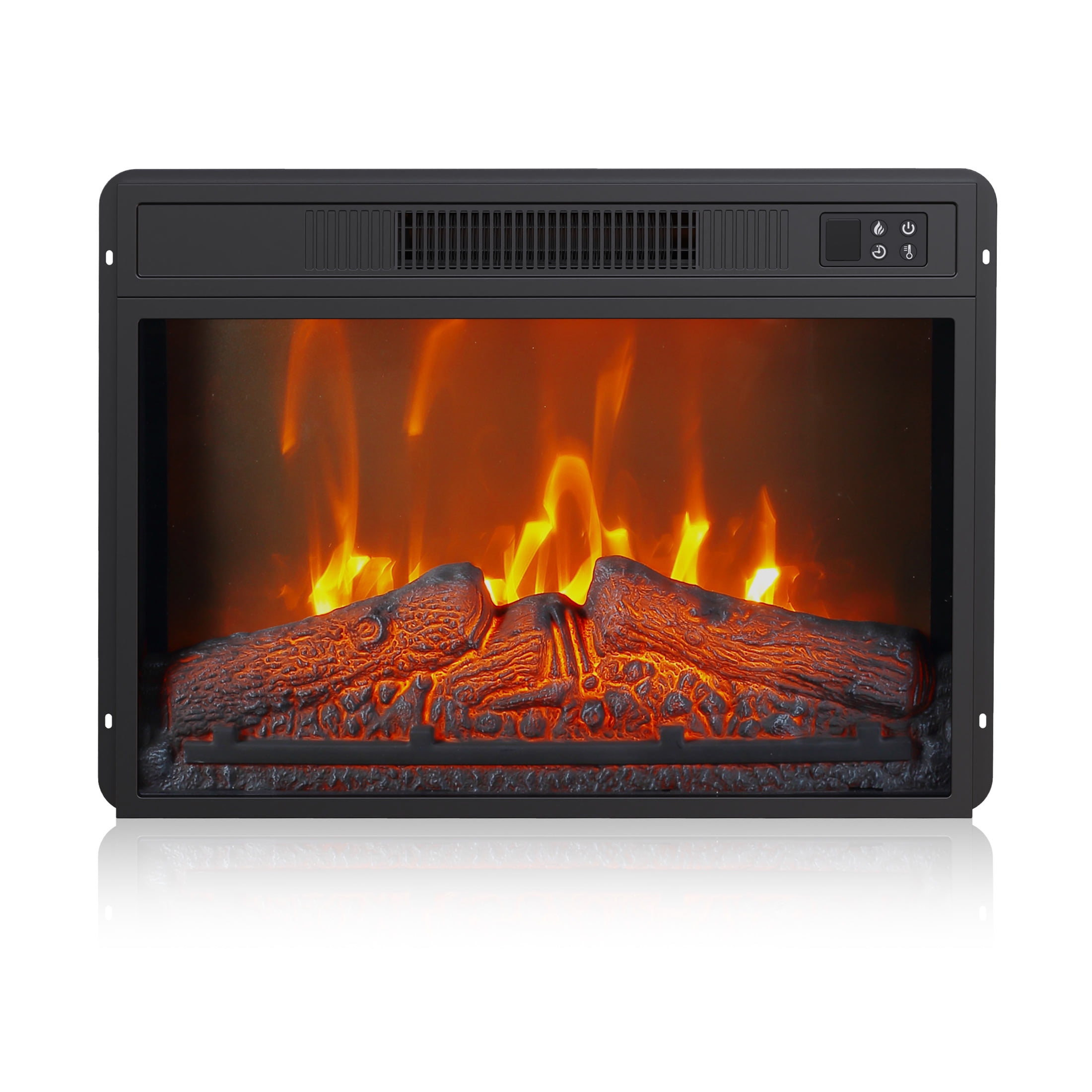 Luban Nese 23" Electric Fireplace Insert, Recessed Heater w/ Crackling ...