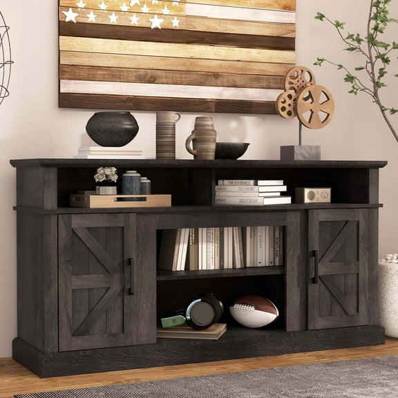 70" Farmhouse TV Stand for 75 Inch TVs, Modern Entertainment Center ...