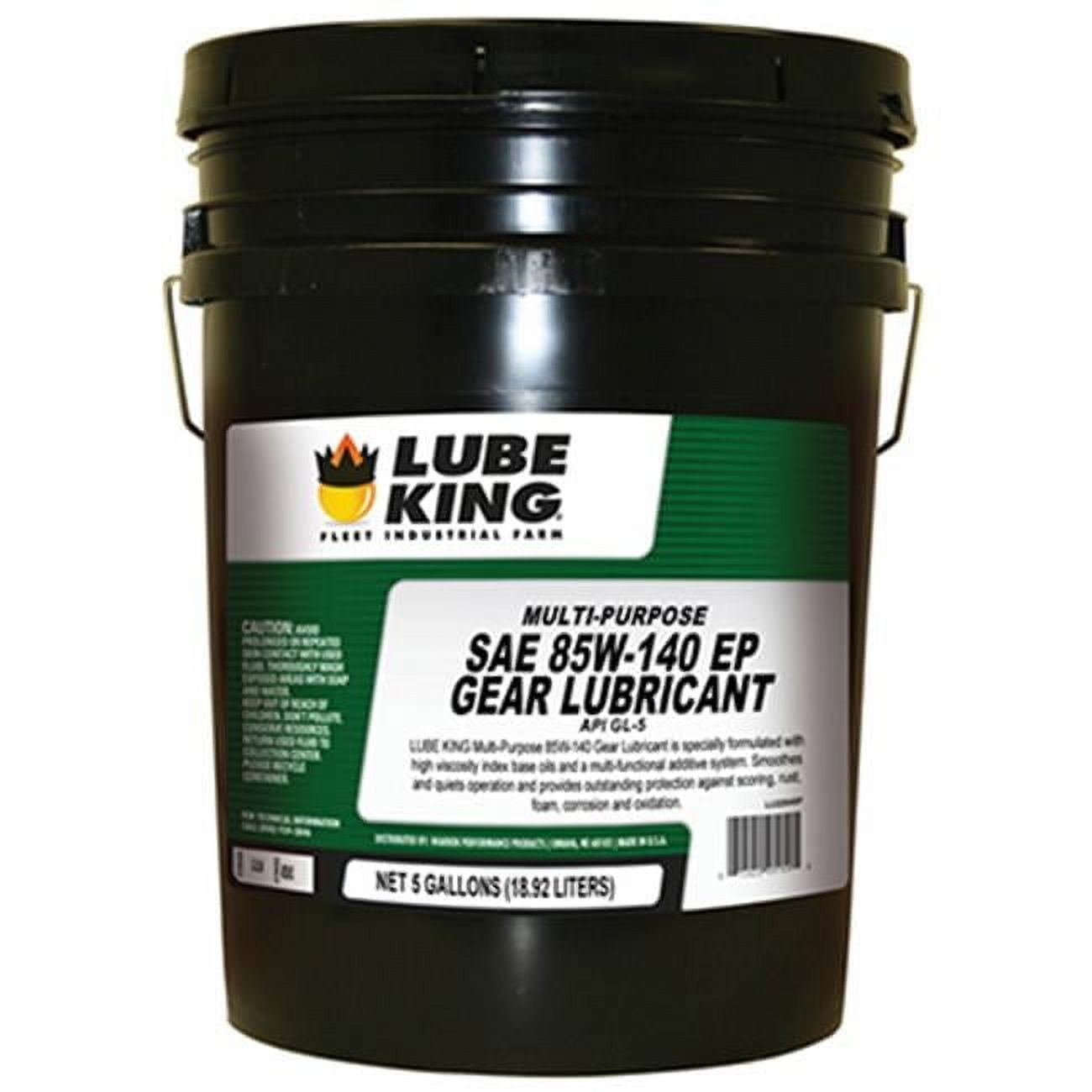 Lube King LU22845P 5 Gallon, 85W140 Multi-Purpose Gear Lubricant Oil ...