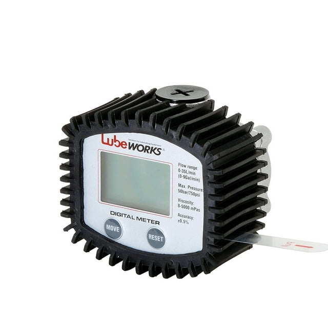 Lubeworks Digital Oil Flow Meter - 1/2" NPT Inlet, +/- 0.5% Accuracy ...
