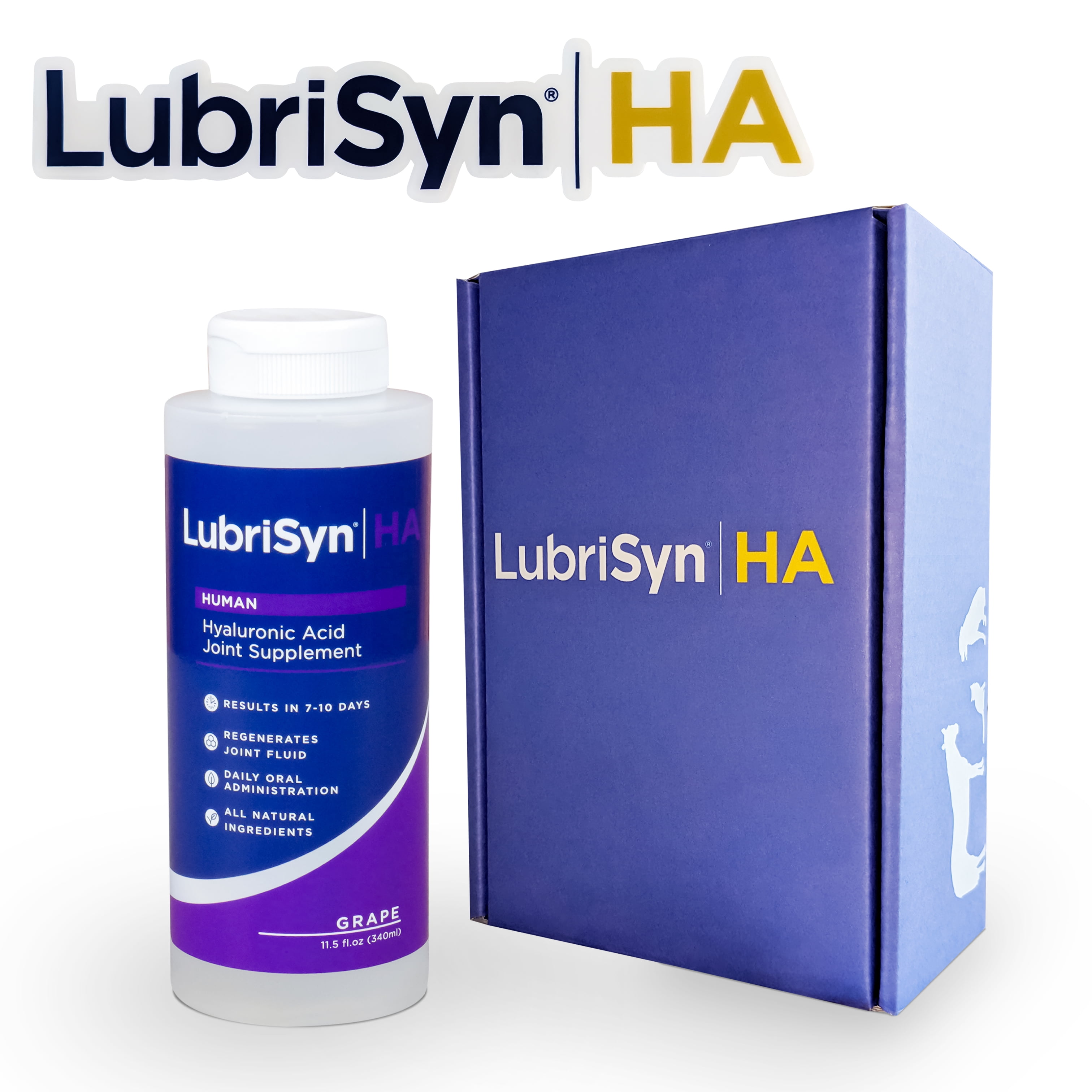 LubriSynHA Vegan Joint Support Supplement, Grape Flavor, 11.5oz ...