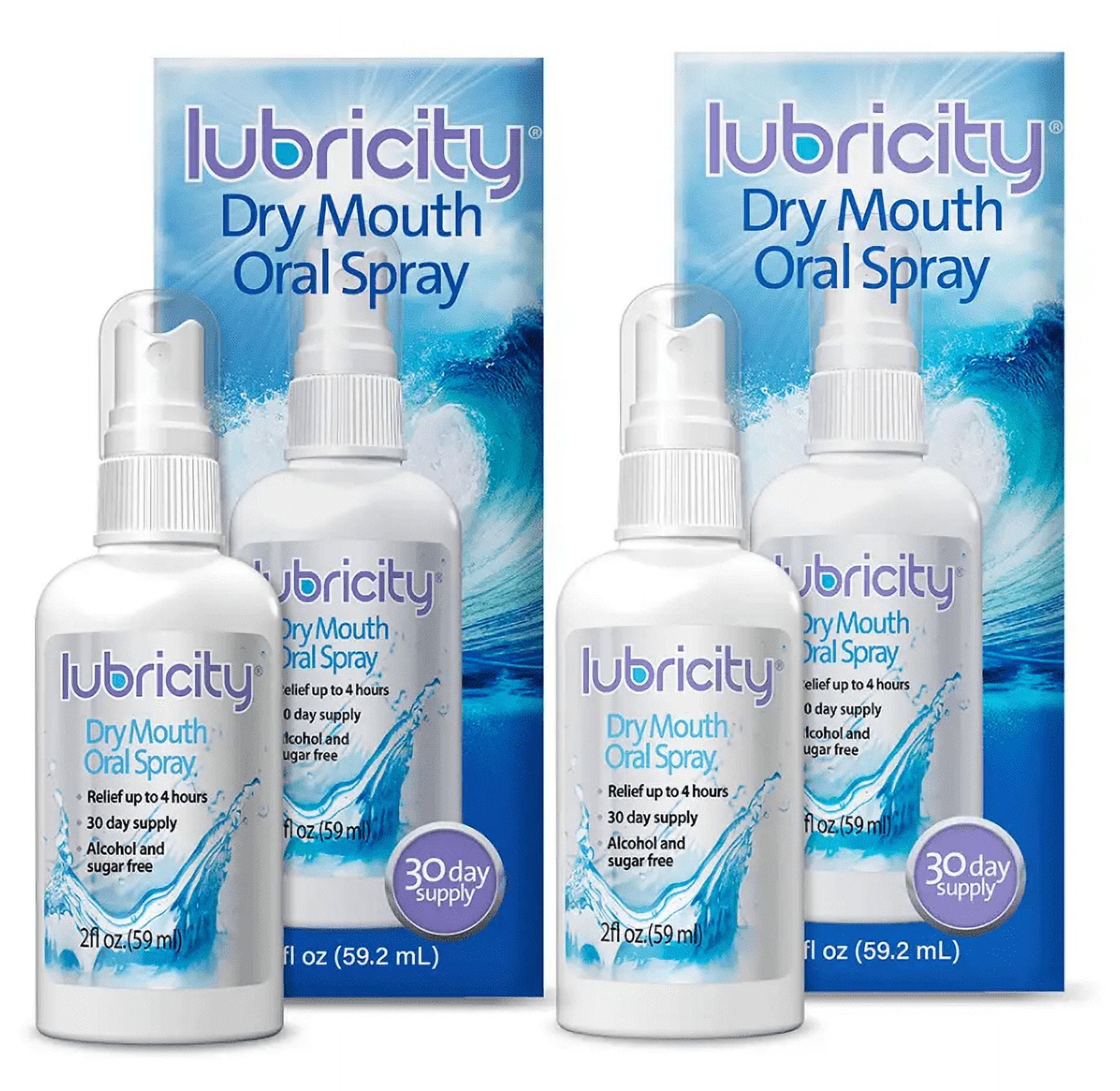 Lubricity Dry Mouth Oral Spray with Xylitol, Flavor Free, Twin-Pack (2 ...