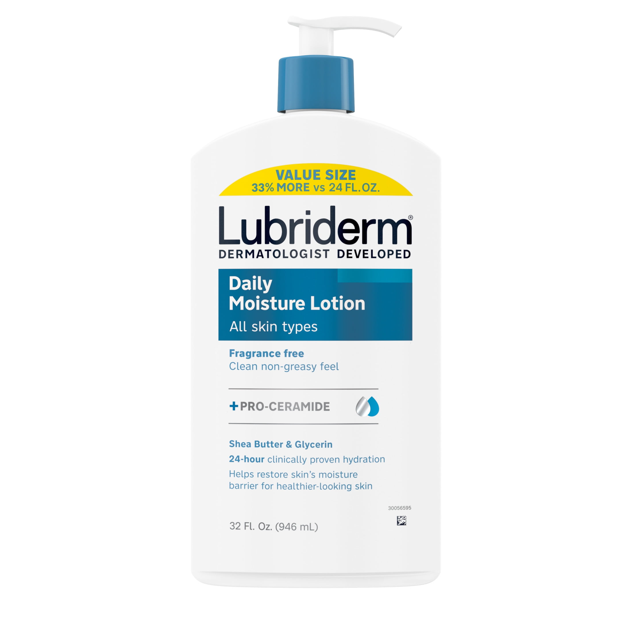 Lubriderm Daily Moisture Body Lotion + Pro-Ceramide, Value-Size, 32 fl ...