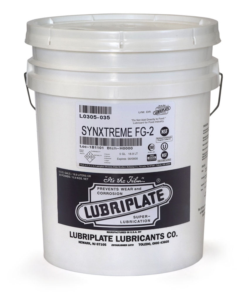 Lubriplate Synxtreme FG-2 Synthetic Food Grade Grease, 35 Lb Pail ...