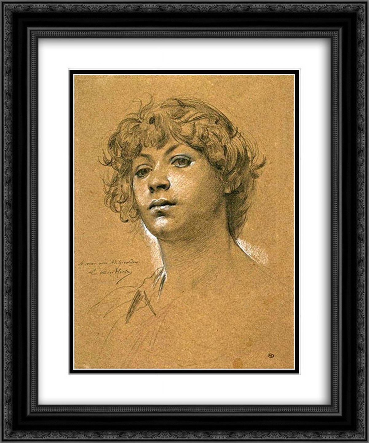 Luc Olivier Merson 2x Matted 20x24 Black Ornate Framed Art Print 'Head ...