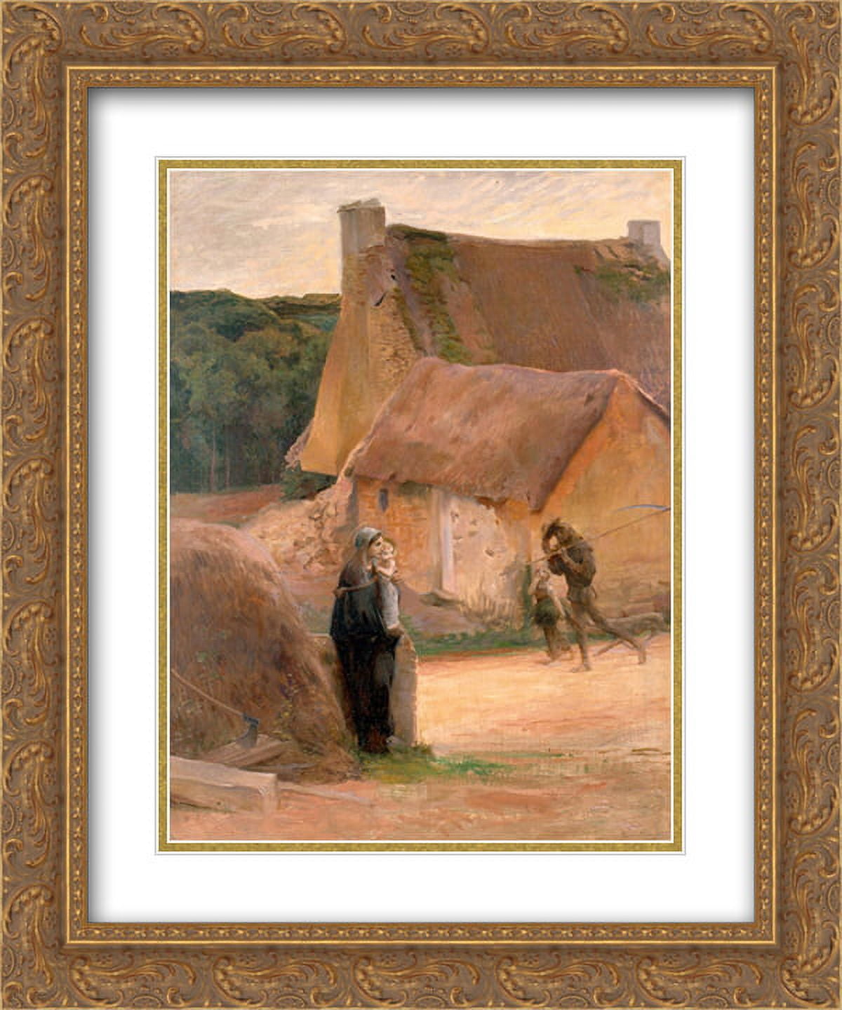 Luc Olivier Merson 2x Matted 20x24 Gold Ornate Framed Art Print 'Hail ...