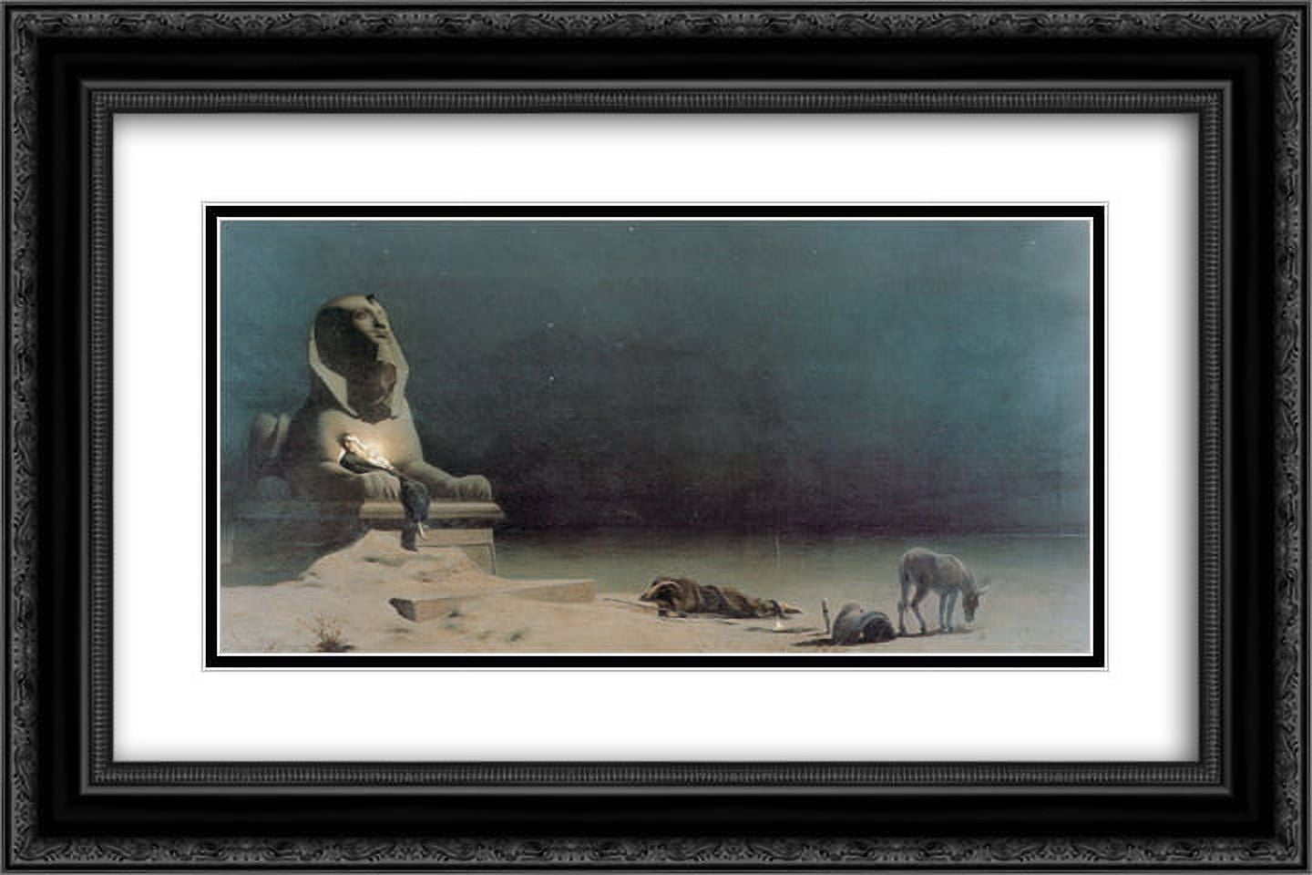 Luc Olivier Merson 2x Matted 24x16 Black Ornate Framed Art Print 'Rest ...