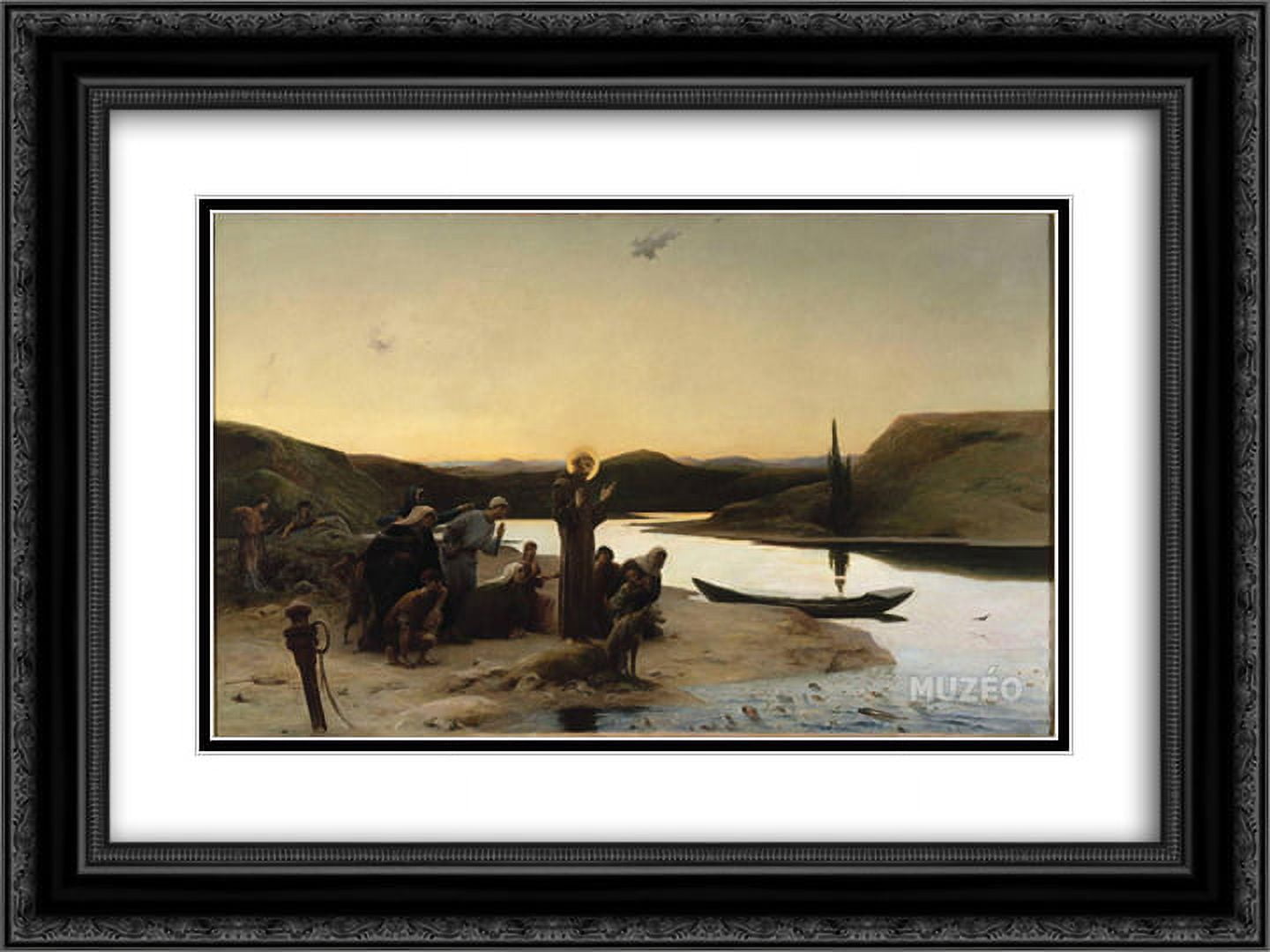 Luc Olivier Merson 2x Matted 24x18 Black Ornate Framed Art Print 'St ...