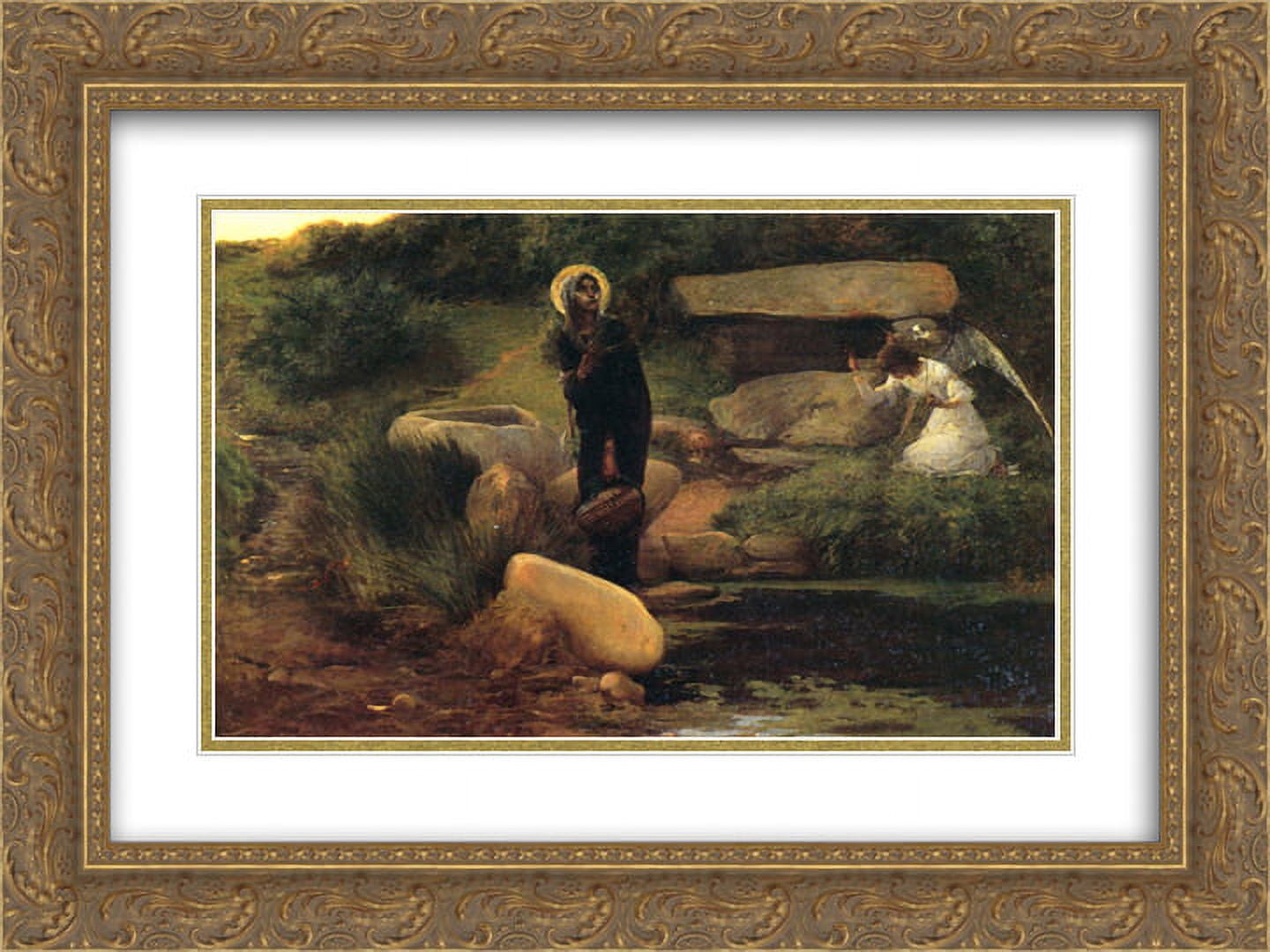 Luc Olivier Merson 2x Matted 24x20 Gold Ornate Framed Art Print 'Angel ...