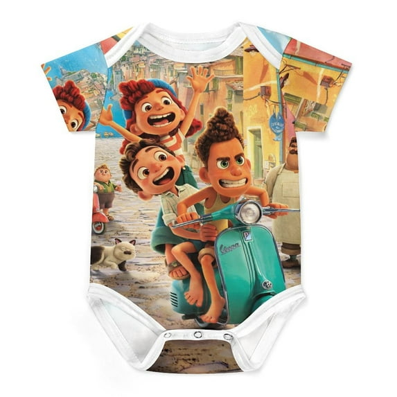 Luca Baby Boy Girl Short Sleeve Romper Clothing Set Print Cartoon Baby ...