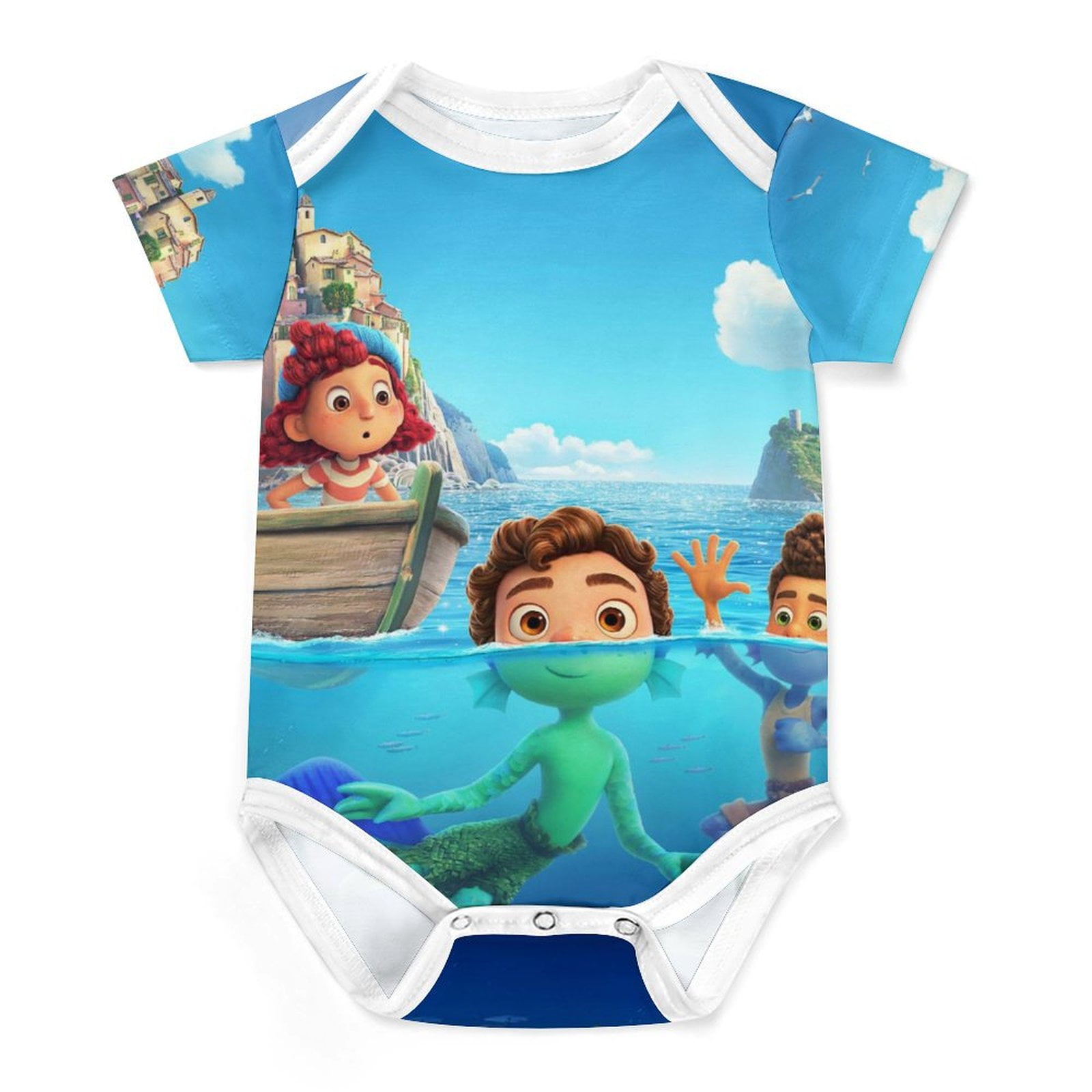 Luca Baby Boy Girl Short Sleeve Romper Clothing Set Print Cartoon Baby ...