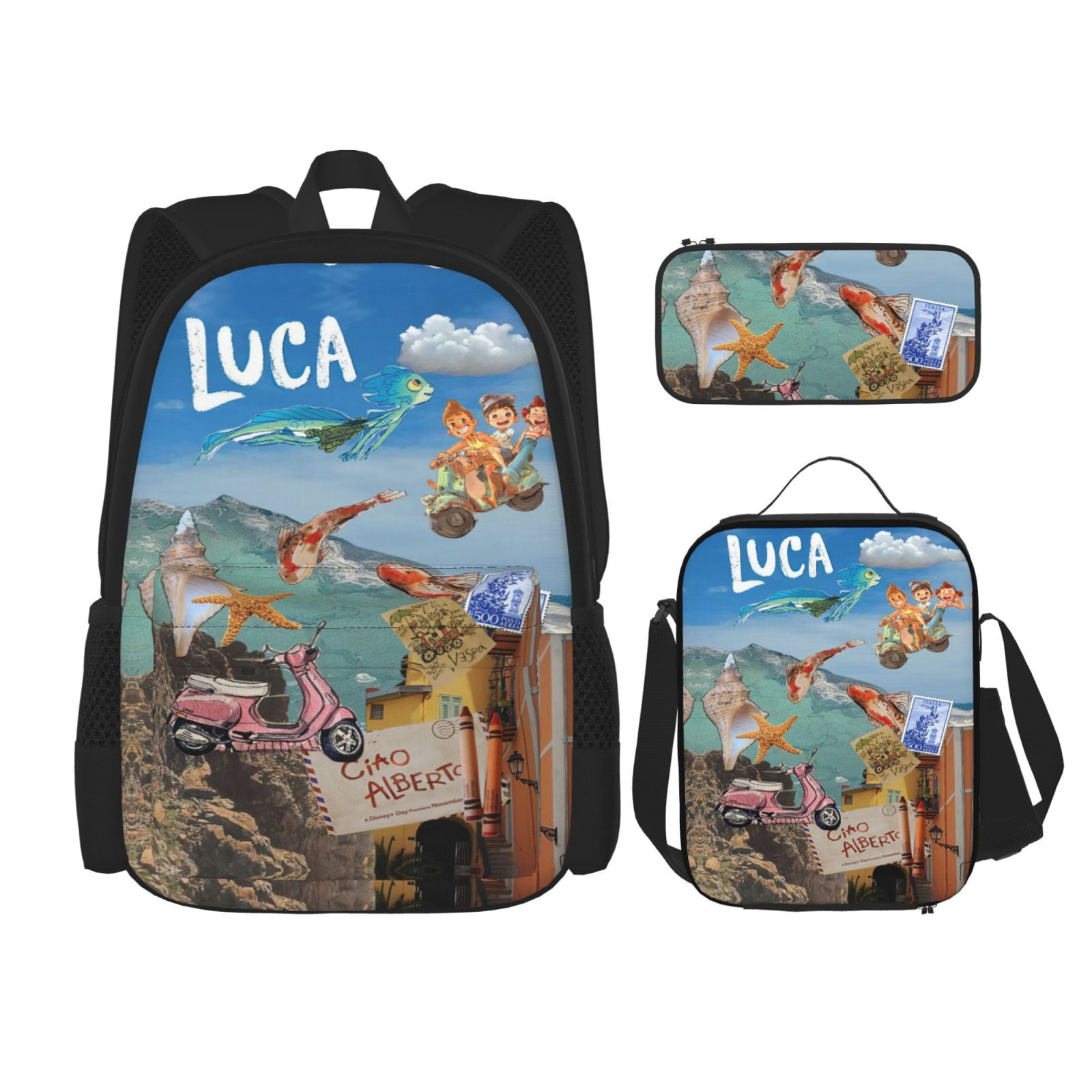 Luca Backpack Set Versatile 3-in-1 with Crossbody Lunch Bag and Case ...