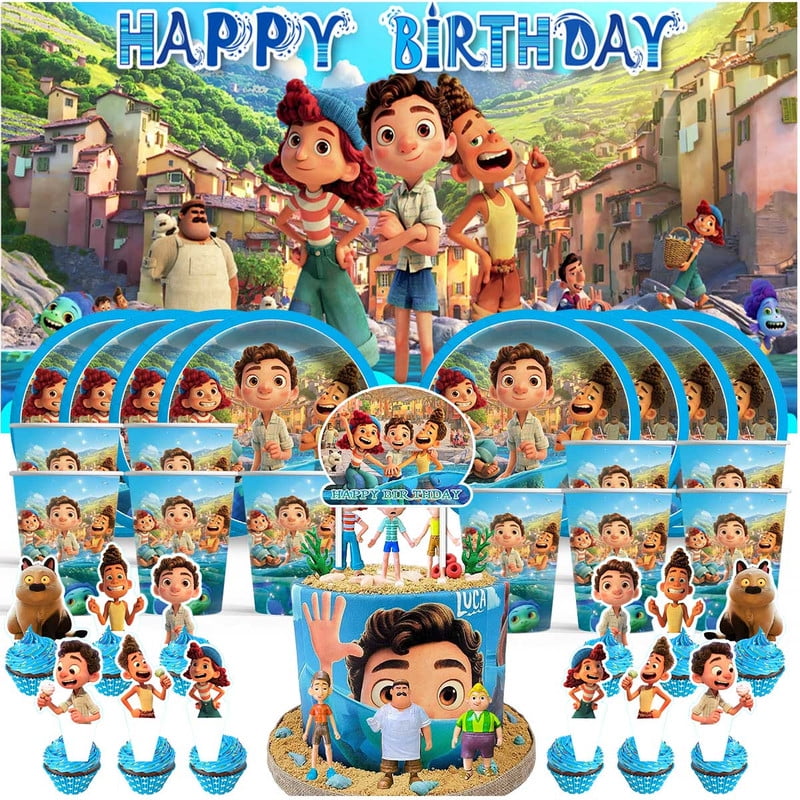 Luca Birthday Cups Party Supplies Decor Backdrop Plates Fans ...