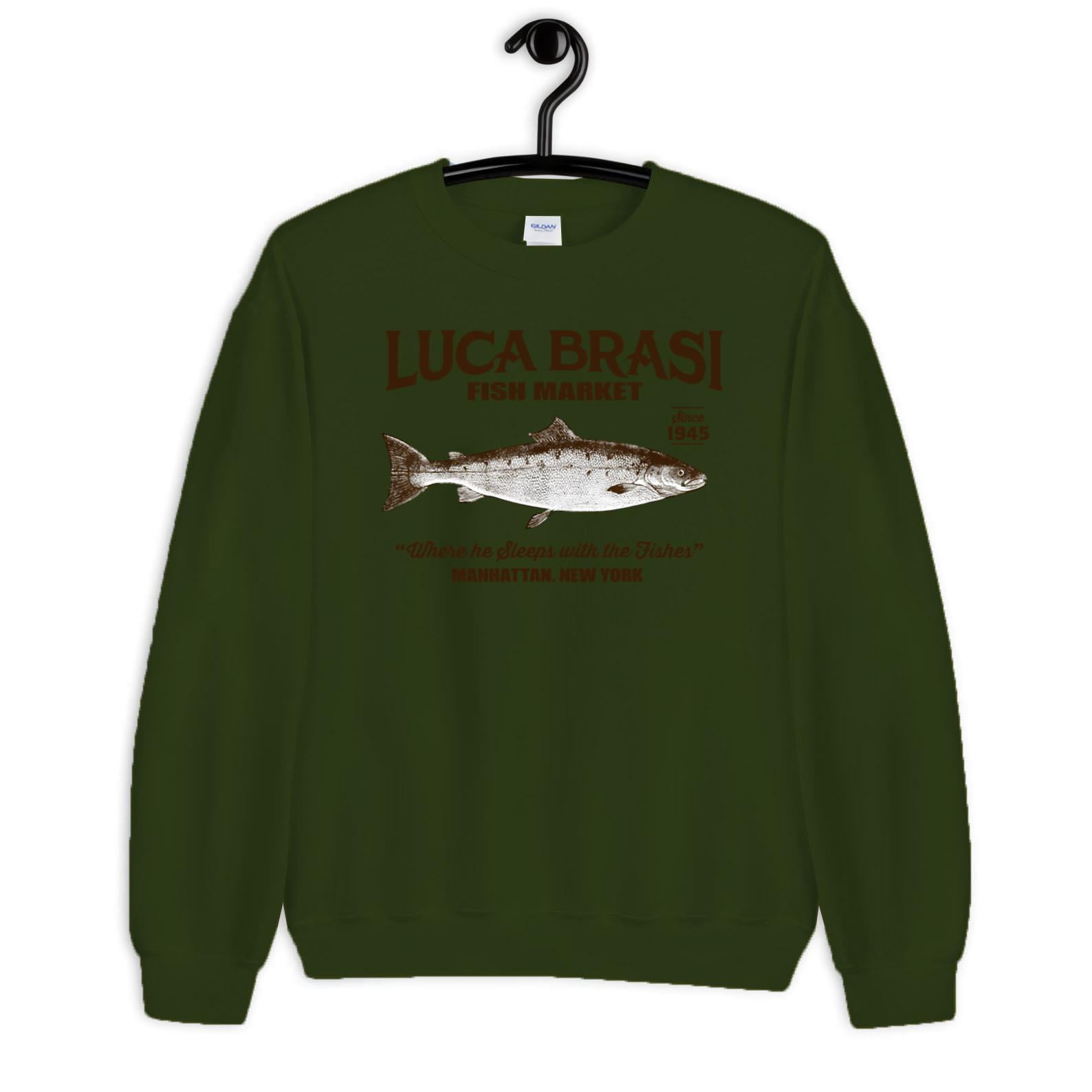 Luca Brasi Fish Market Since 1945 Funny Fishing (On Back) Vintage Men's ...