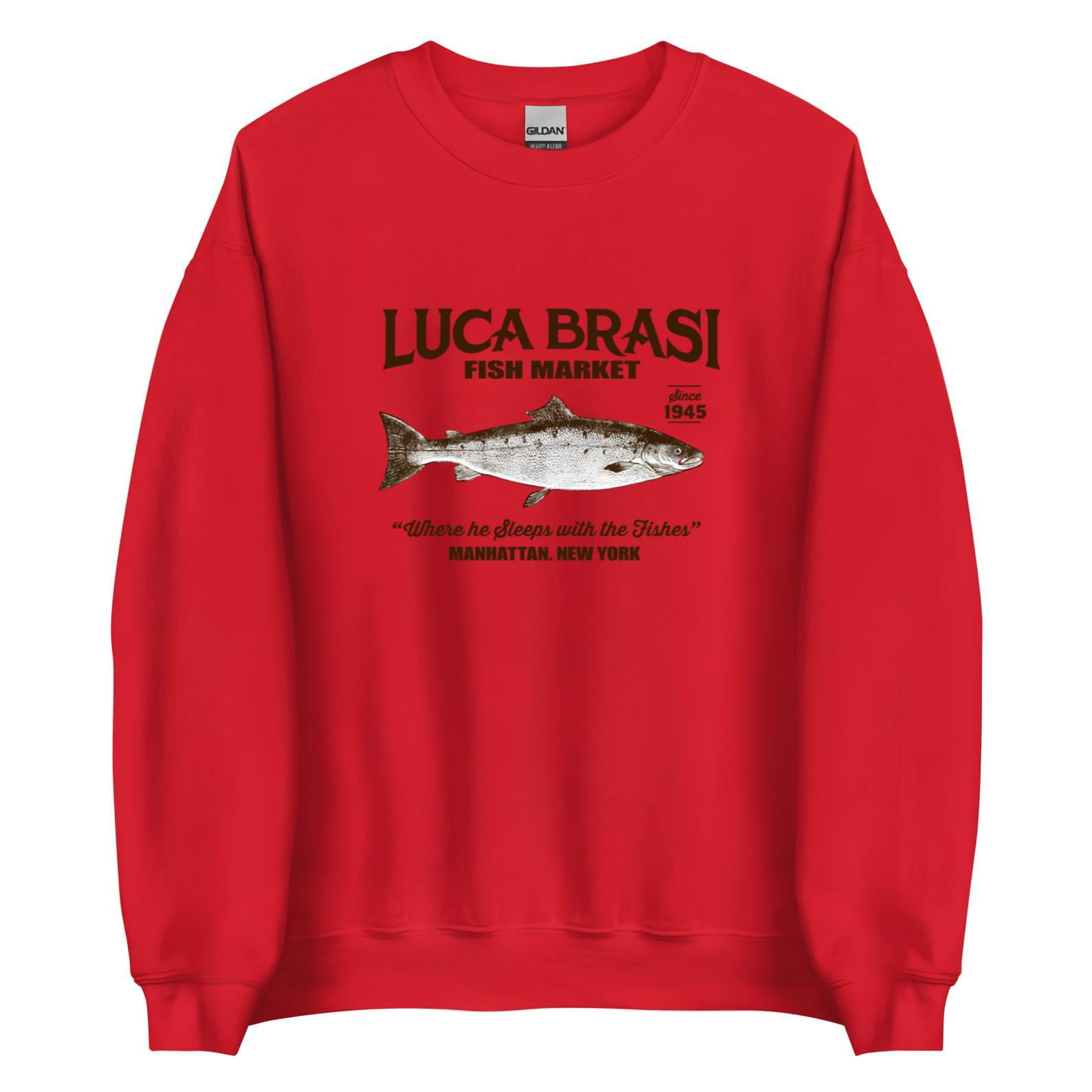 Luca Brasi Fish Market Since 1945 Funny Fishing (On Back) Vintage Men's ...