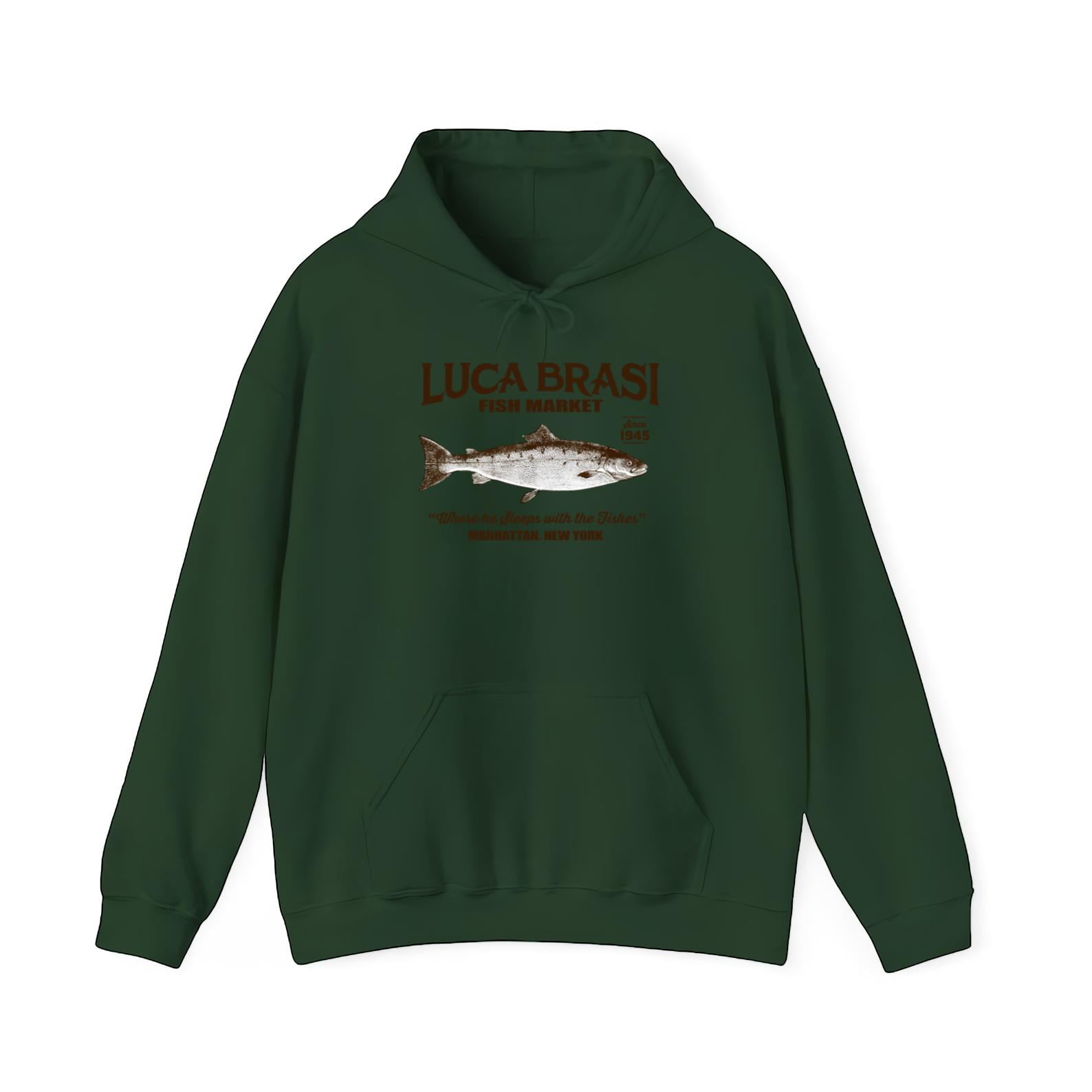 Luca Brasi Fish Market Since 1945 Funny Fishing (On Back) Vintage Men's ...