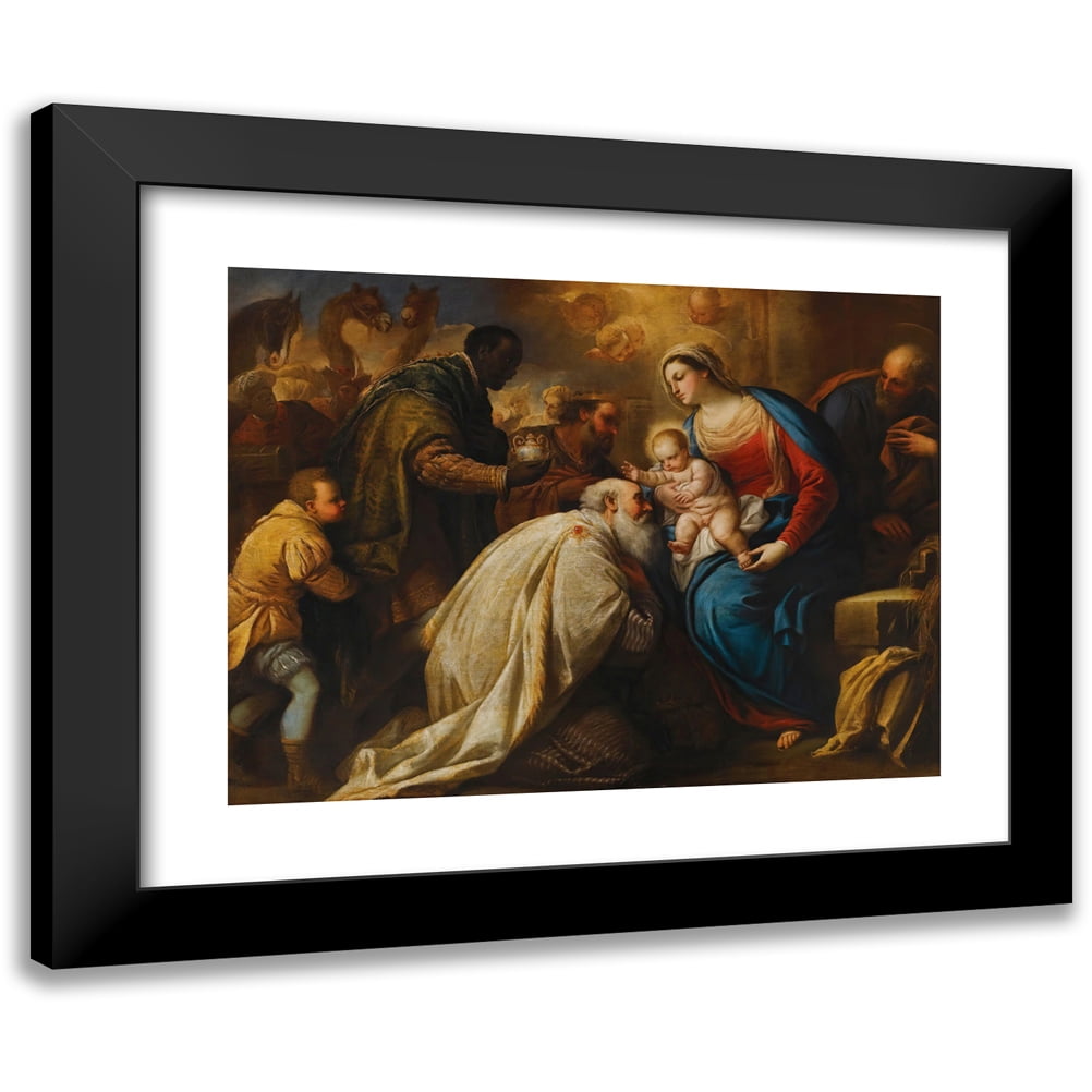 Luca Giordano 18x15 Black Modern Framed Museum Art Print Titled - The Adoration of the Magi ...