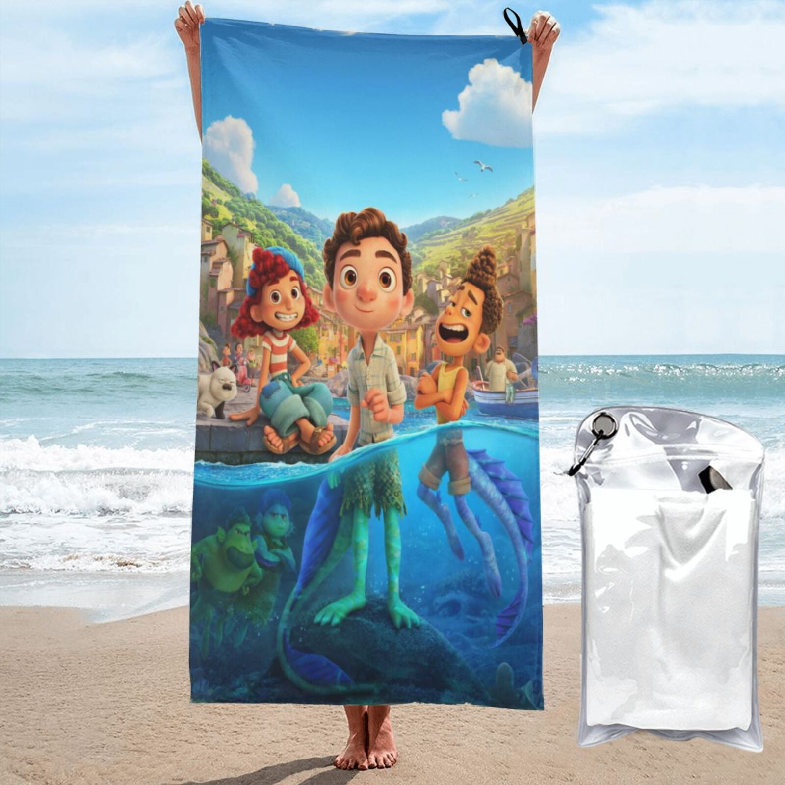 Luca Microfiber Beach Towel, 27.5"x55" Oversized Sand Free Travel ...