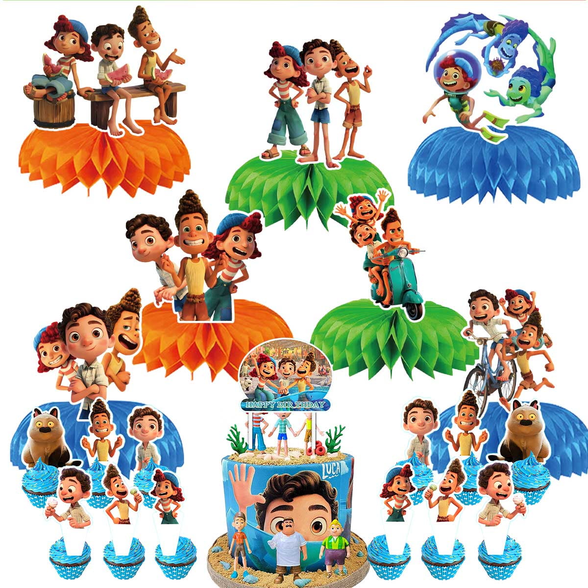 Luca Party Decor Supplies Honeycomb Centerpieces Table Toppers Cake ...