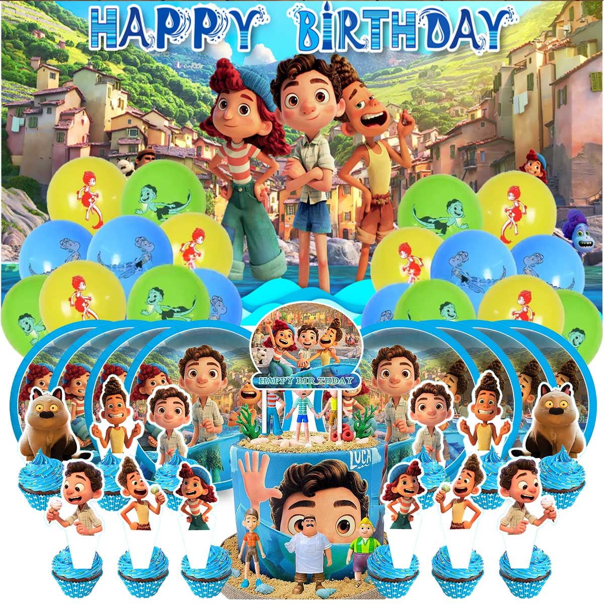 Luca Party Supplies Birthday Plates Balloons Decorations Cake Topper ...