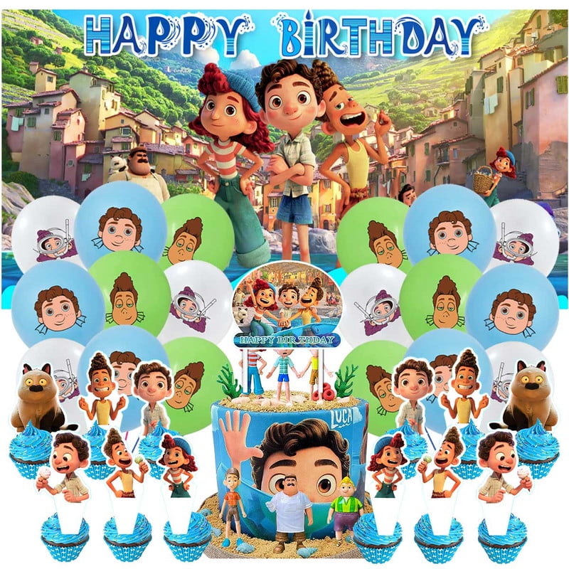 Luca Party Supplies Decor Birthday Banner Backdrop Cake Topper ...