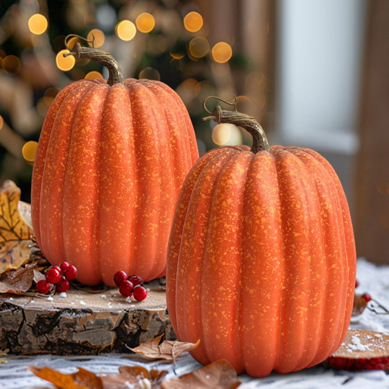 Lucakuins 8 Inch Large Artificial Pumpkins,Diy White Decorative Foam ...