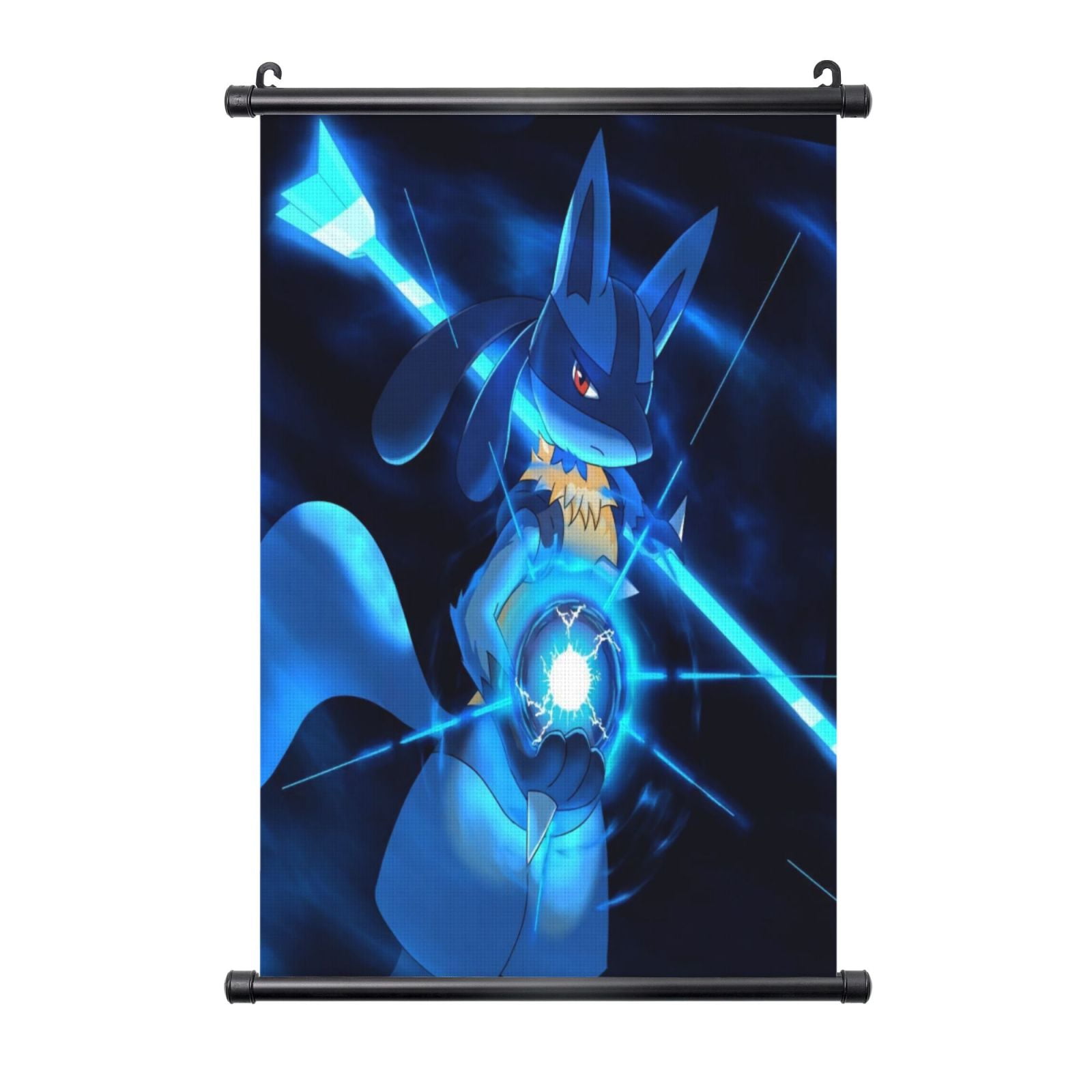 Lucario Poster Aesthetic Canvas PVC Shaft Wall Art Hanging Hanger Frame Poster for Kids Room ...