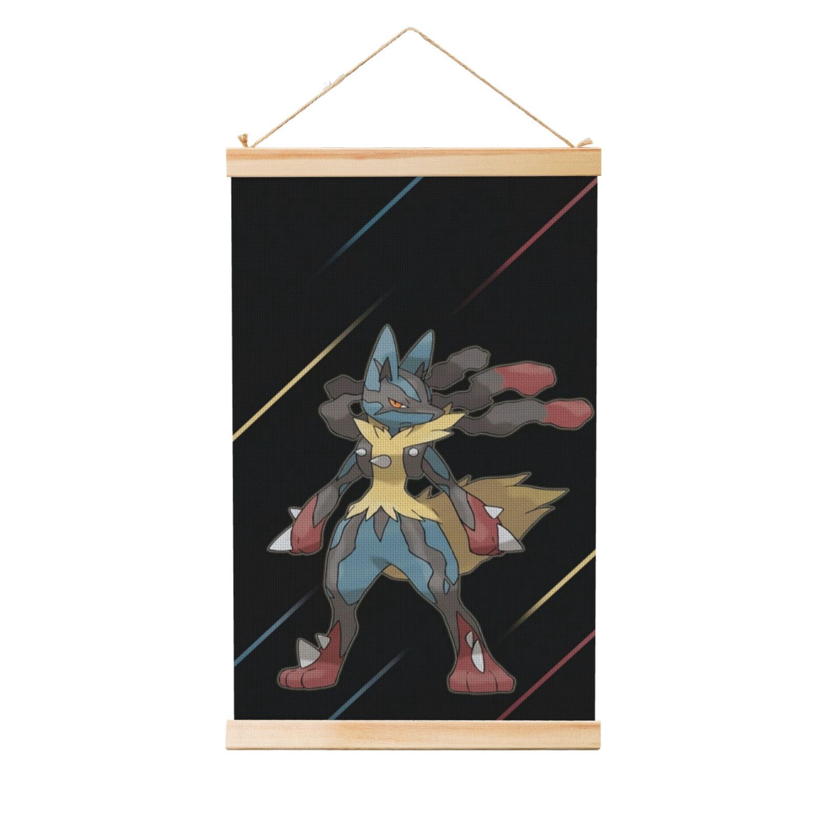 Lucario Poster Aesthetic Canvas Wooden Shaft Wall Art Hanging Hanger ...