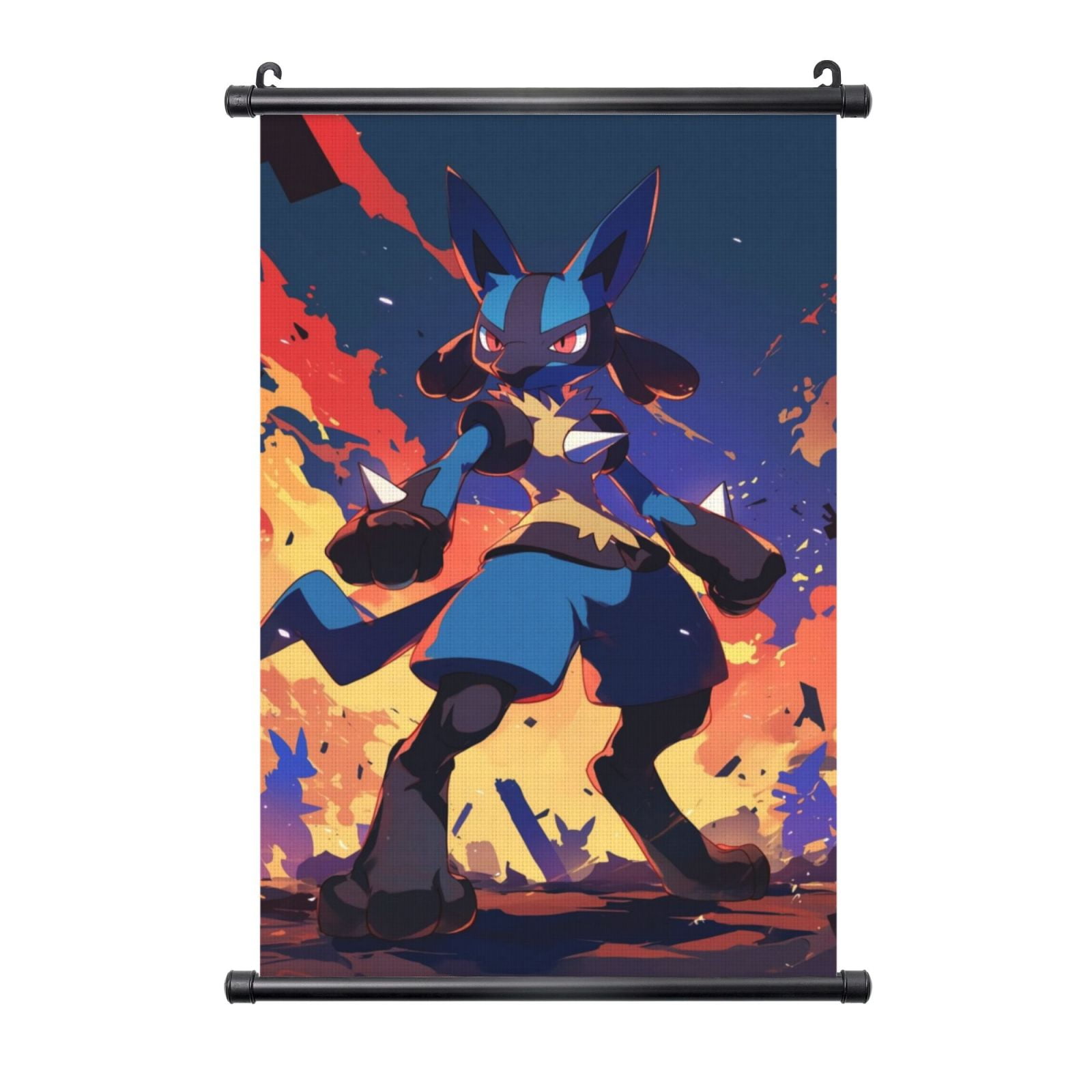Lucario Poster Plastic Shaft Wall Hanging Banner Painting Canvas Artwork Wall Art Scroll Hanger ...