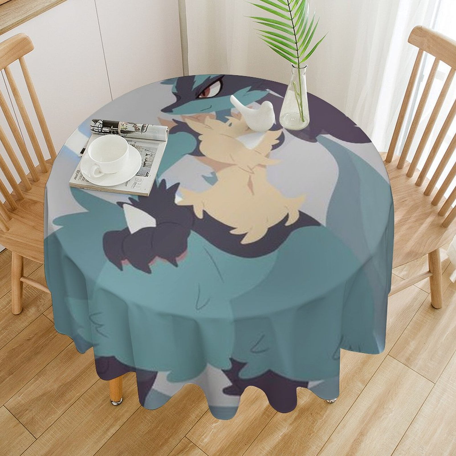 Lucario Tablecloth Anime for Dining Table Picnic Gift 70x70in Lucario ...