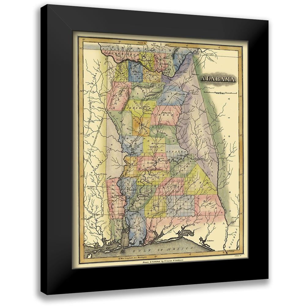 Lucas 15x18 Black Modern Framed Museum Art Print Titled - Alabama ...