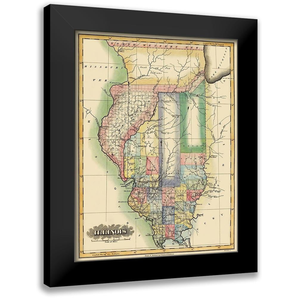 Lucas 15x18 Black Modern Framed Museum Art Print Titled - Illinois ...