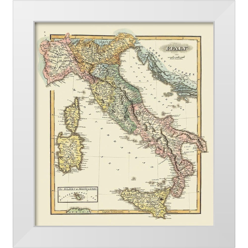 Lucas 20x22 White Modern Wood Framed Museum Art Print Titled - Italy ...