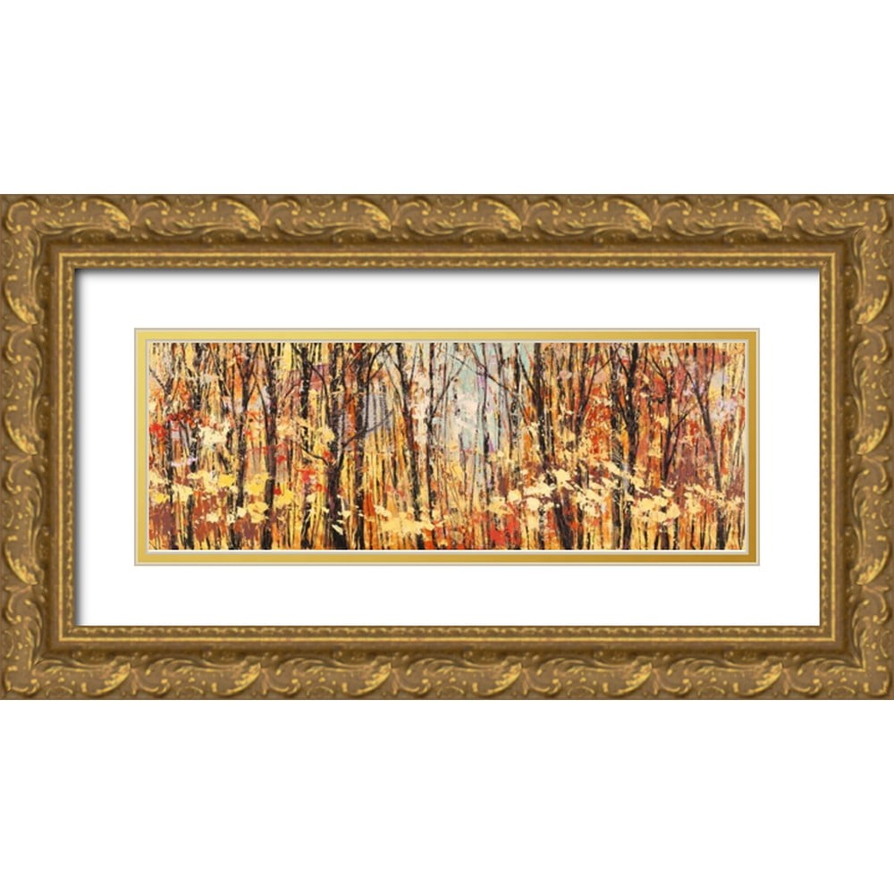 Lucas 24x11 Gold Ornate Wood Framed with Double Matting Museum Art ...