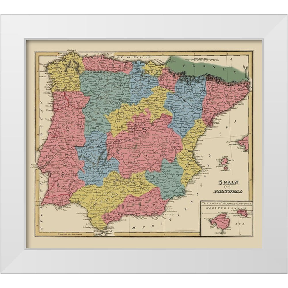 Lucas 29x26 White Modern Wood Framed Museum Art Print Titled - Spain ...