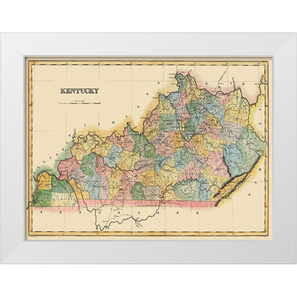 Lucas 32x25 White Modern Wood Framed Museum Art Print Titled - Kentucky ...