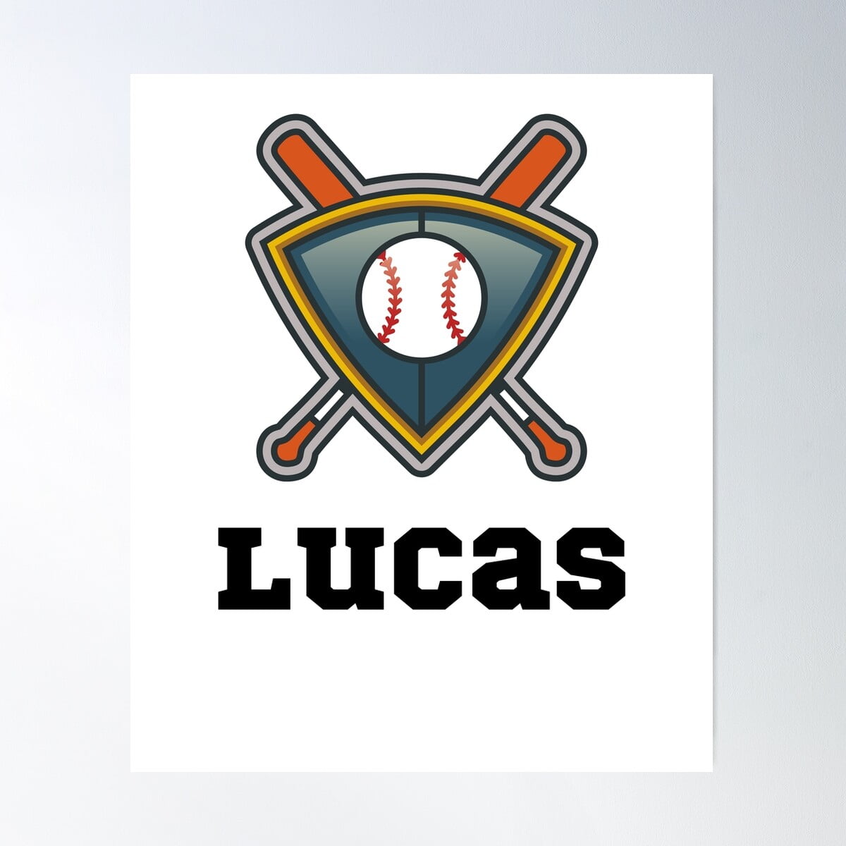 Lucas - Baseball Lover Poster Wall Art, Modern Wall Decor For Living ...