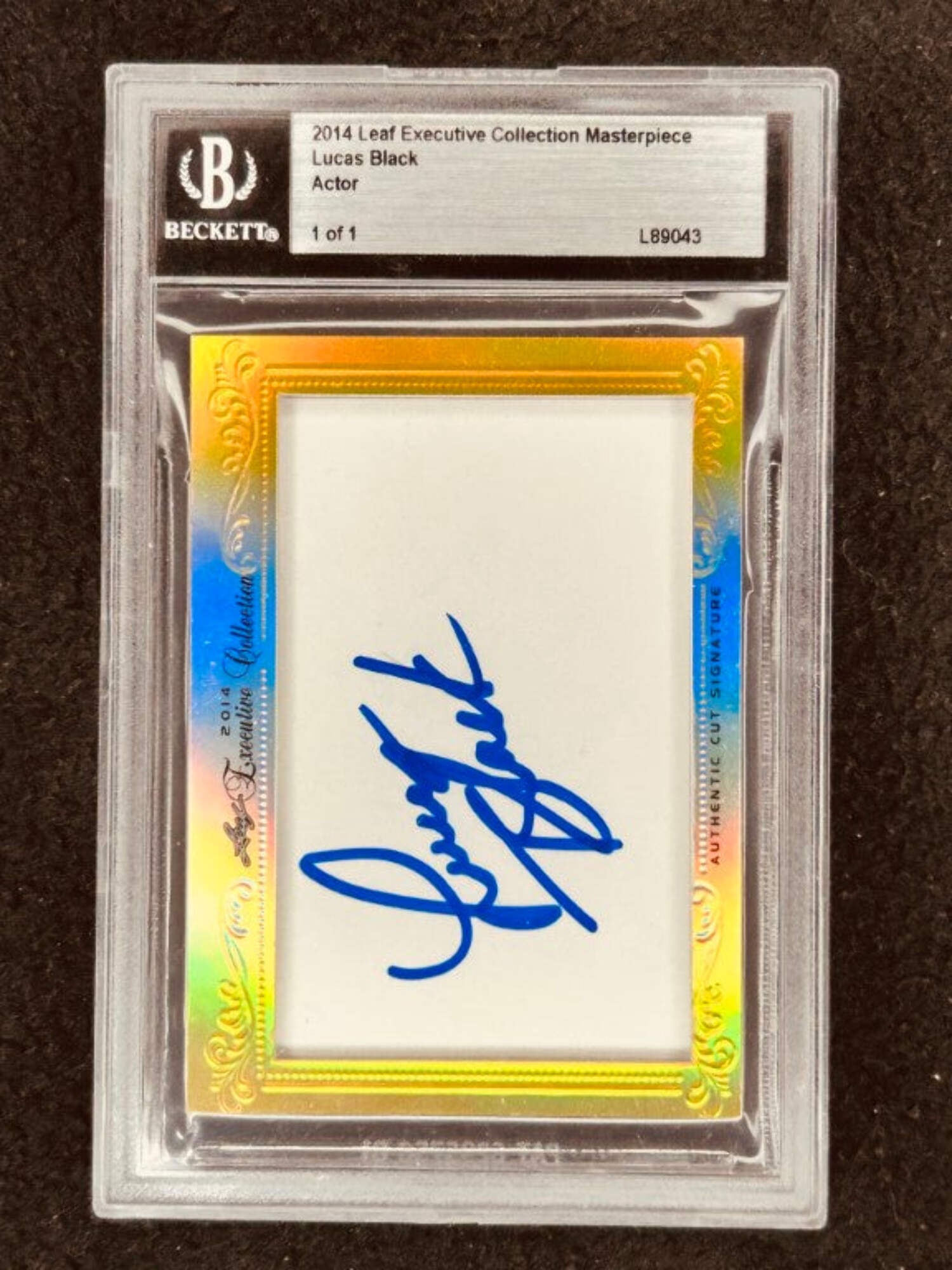 Lucas Black 2014 Leaf Masterpiece Cut Signature certified autograph ...