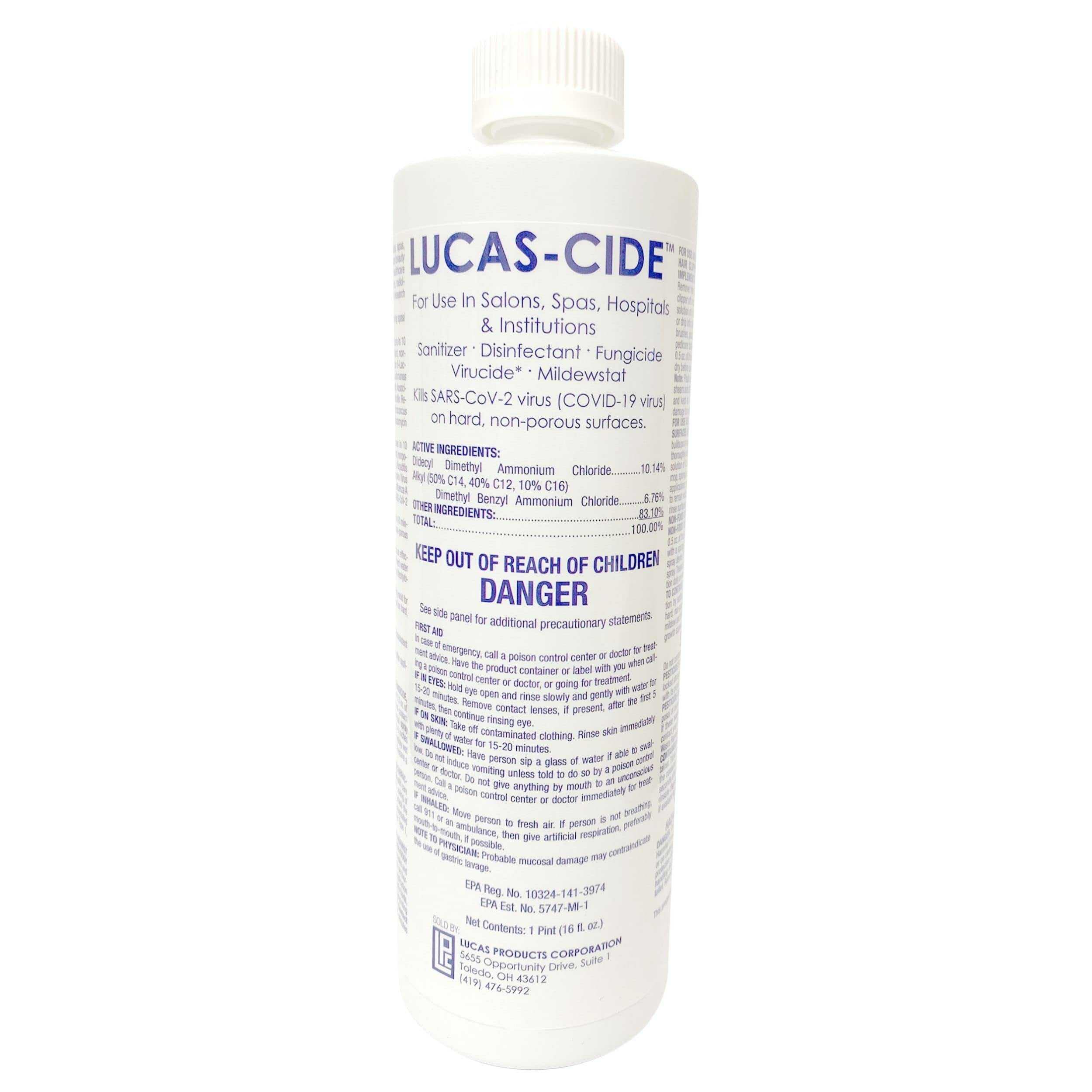 LUCAS-CIDE Salon and Spa Disinfectant Multipurpose Surface Sanitizer ...