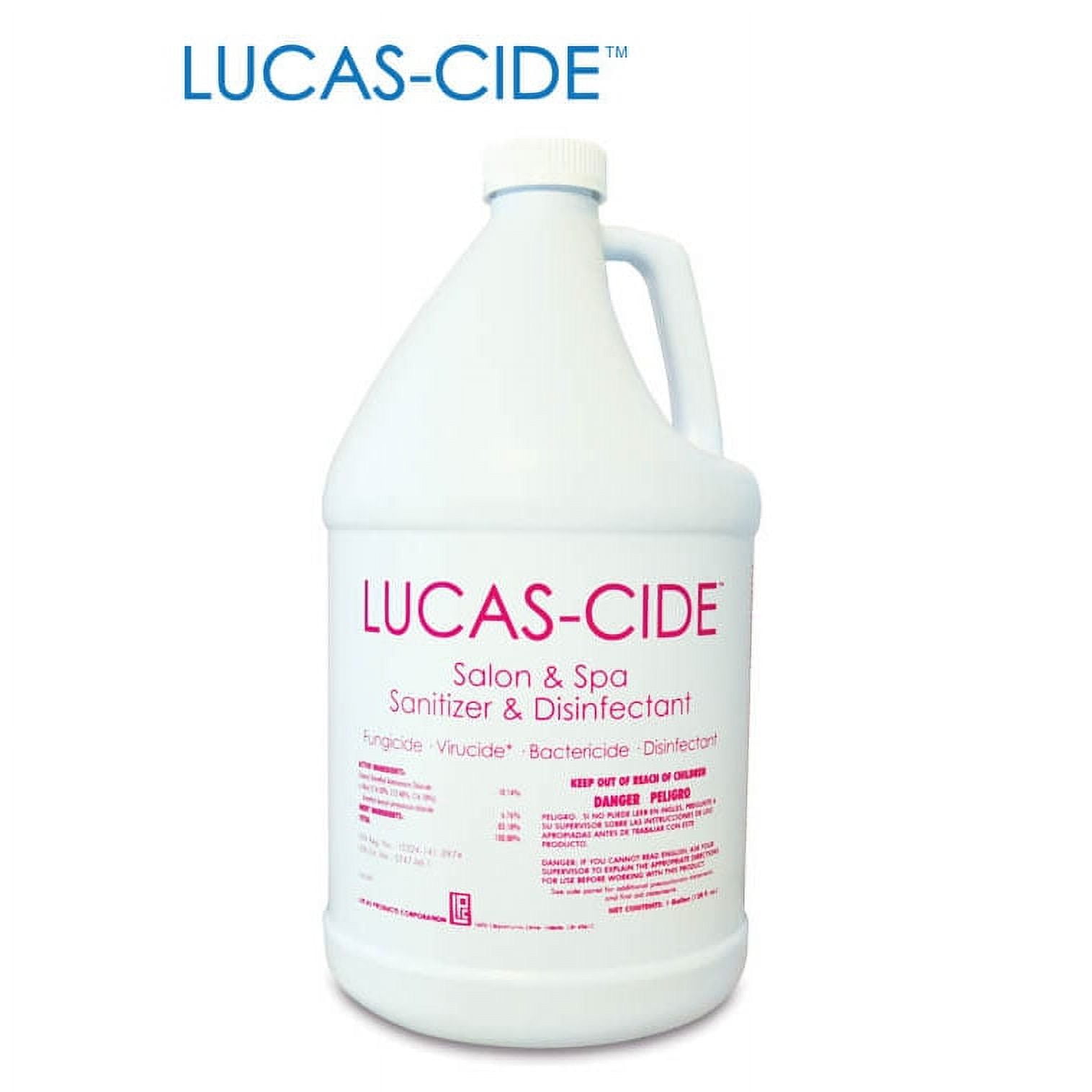 Lucas-Cide Salon and Spa Disinfectant, Pink, 1 Gallon, Concentrate ...
