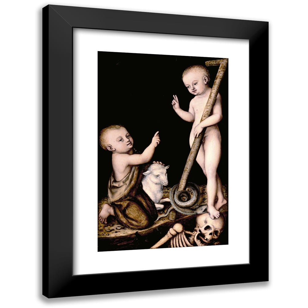 Lucas Cranach the Elder 11x14 Black Modern Framed Museum Art Print Titled - Adoration of the ...
