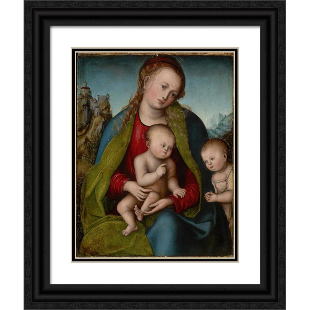 Lucas Cranach the Elder 12x14 Black Ornate Wood Framed Double Matted ...