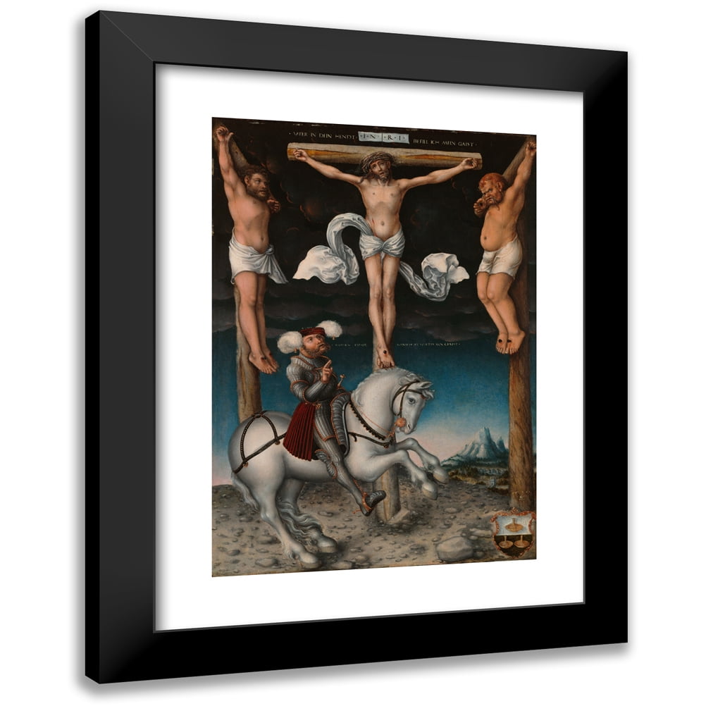 Lucas Cranach the Elder 18x24 Black Modern Framed Museum Art Print Titled - The Crucifixion with ...
