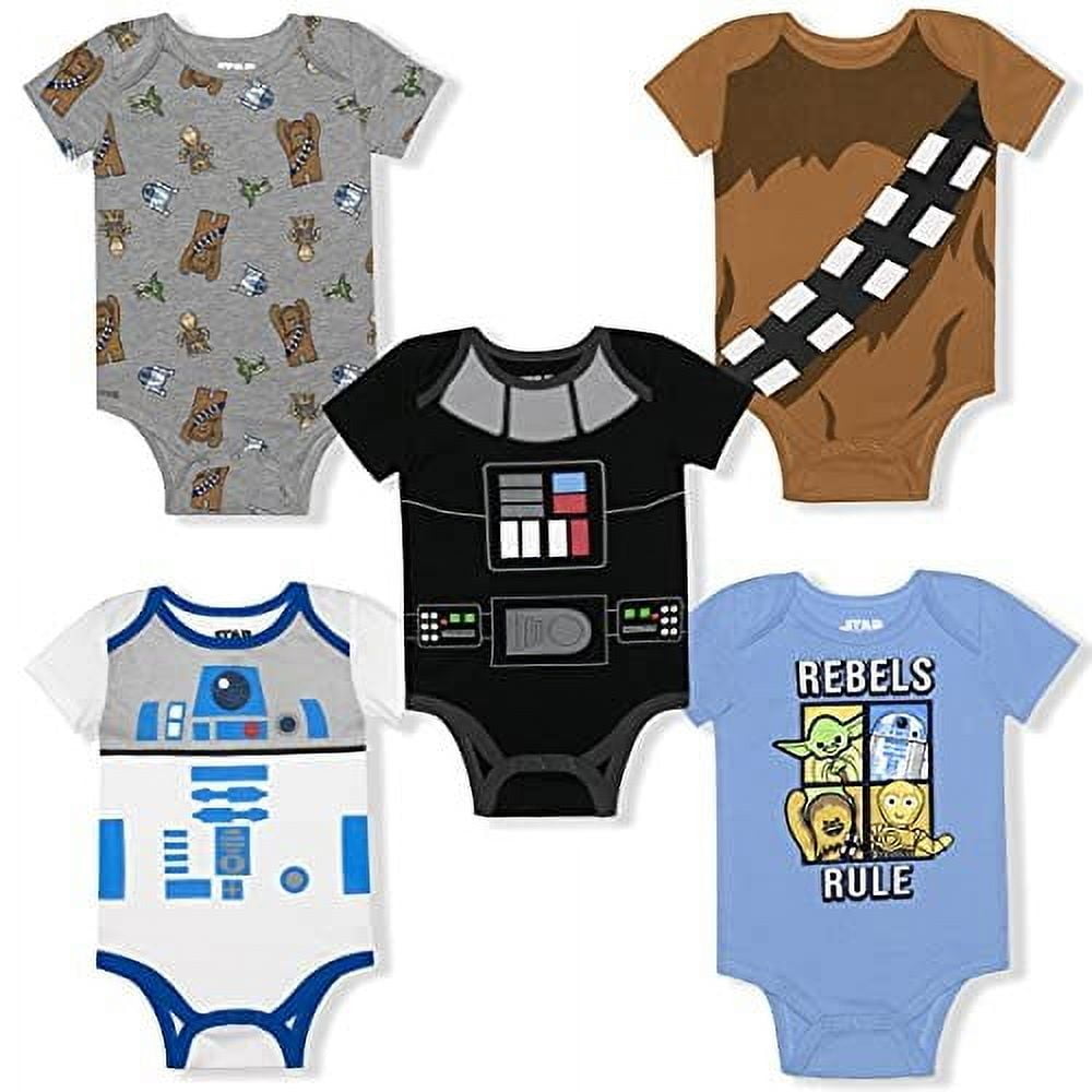 Lucas Films Star Wars Creepers, 5 Pieces Onesie Set, Short Sleeves Baby ...